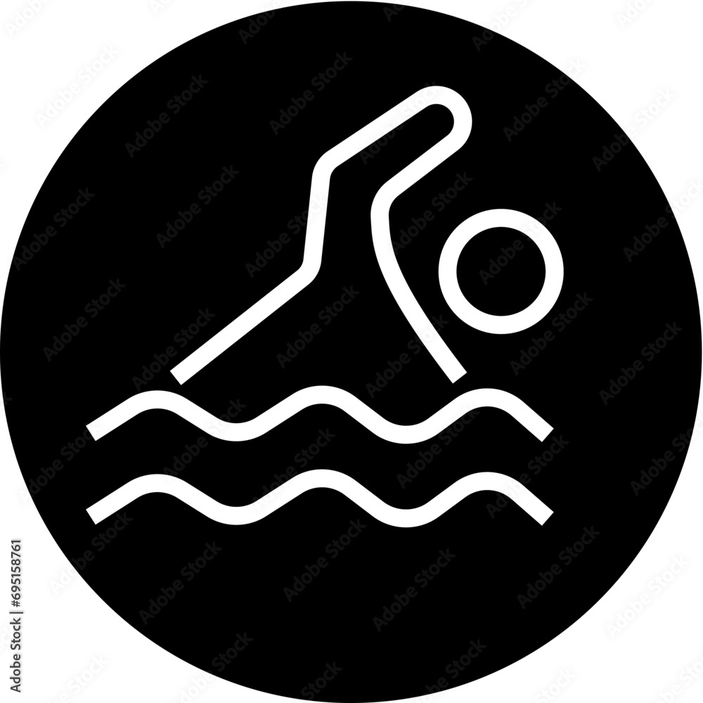 Swimmer icon in trendy Line style with editable stock isolated on ...
