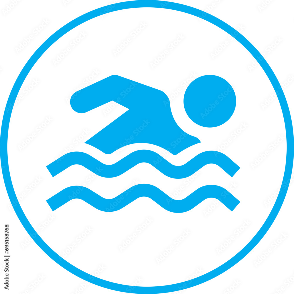 Blue Swimmer icon in trendy Fill style isolated on transparent ...