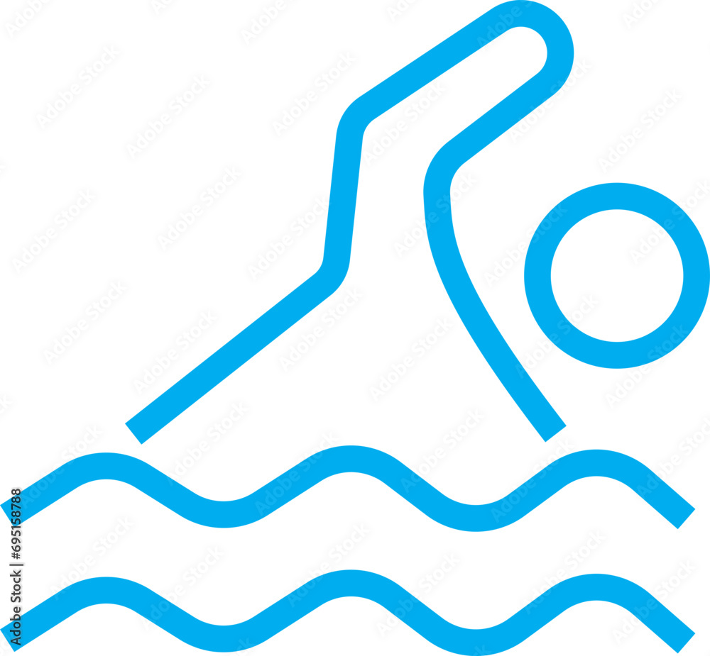Blue Swimmer icon in trendy Line style with editable stock isolated on ...