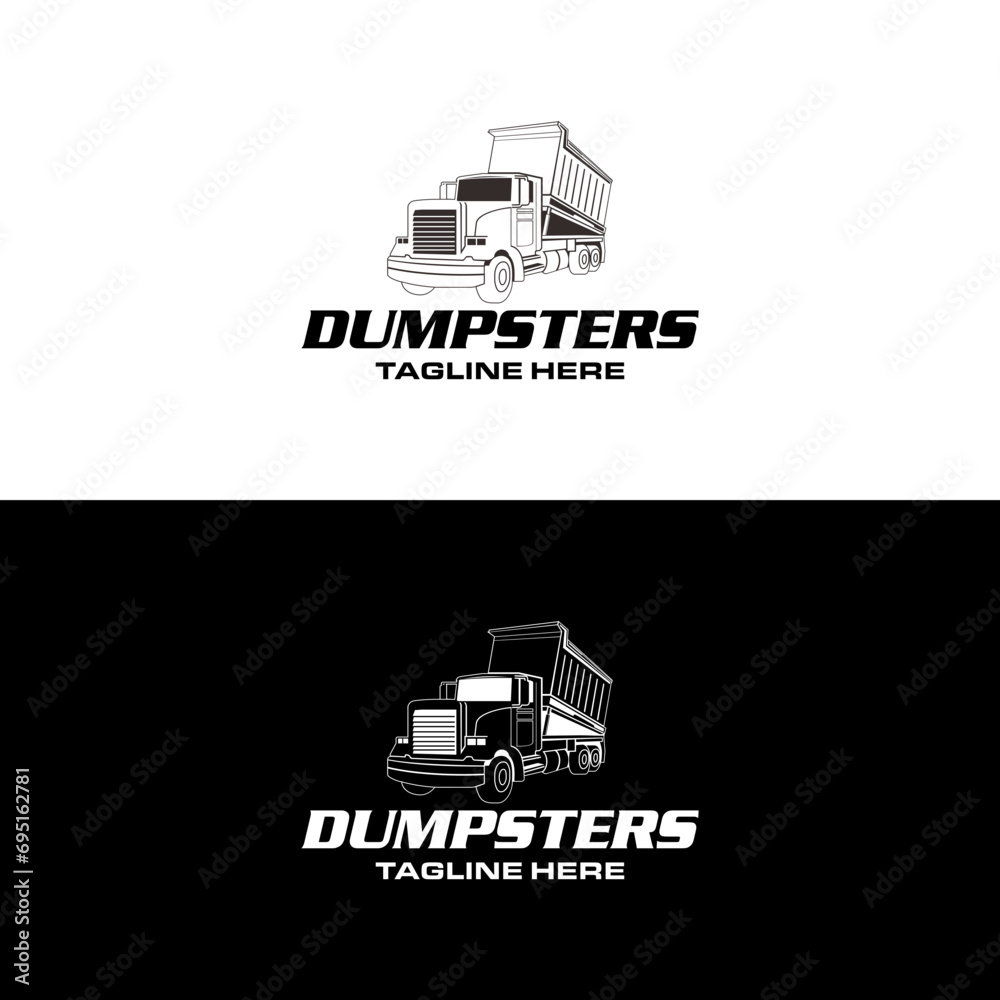 Dumpsters design logo Garbage truck design logo - vector illustration ...
