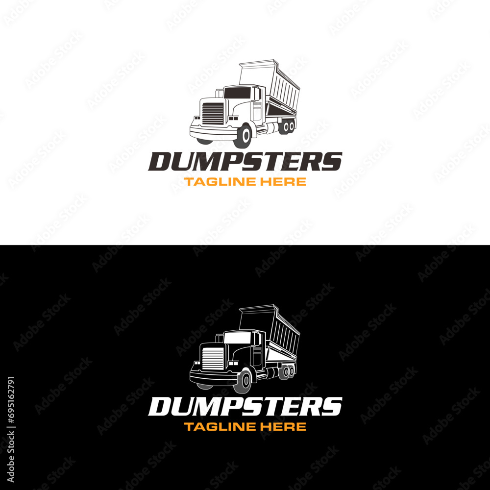 Dumpsters design logo Garbage truck design logo - vector illustration ...