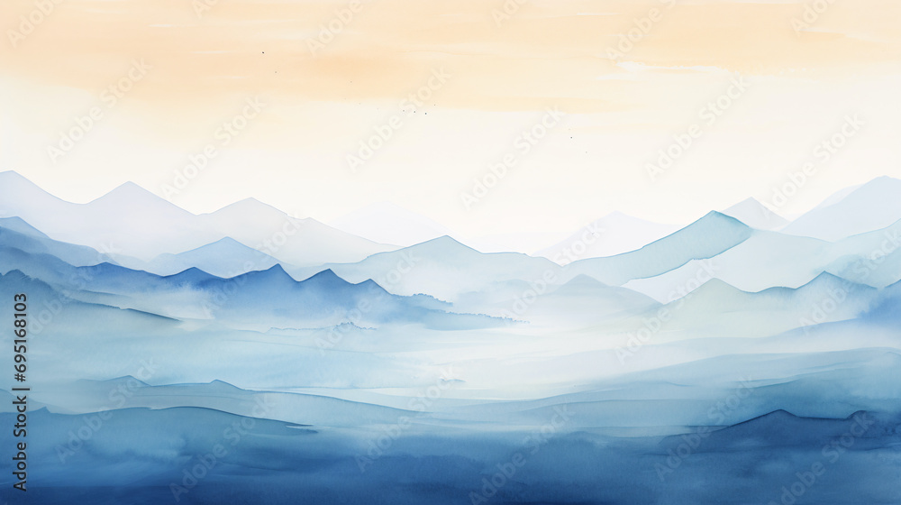 Misty mist surrounds the misty landscape painting background of ...