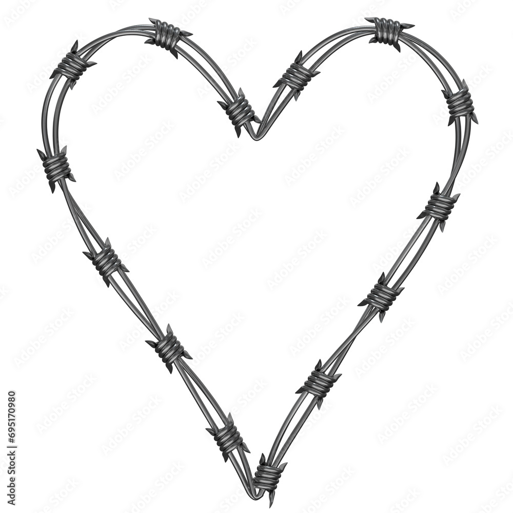 Sharp Barb Wire Elements in 8K: 3D Rendered Metal Steel Barbed Wire ...