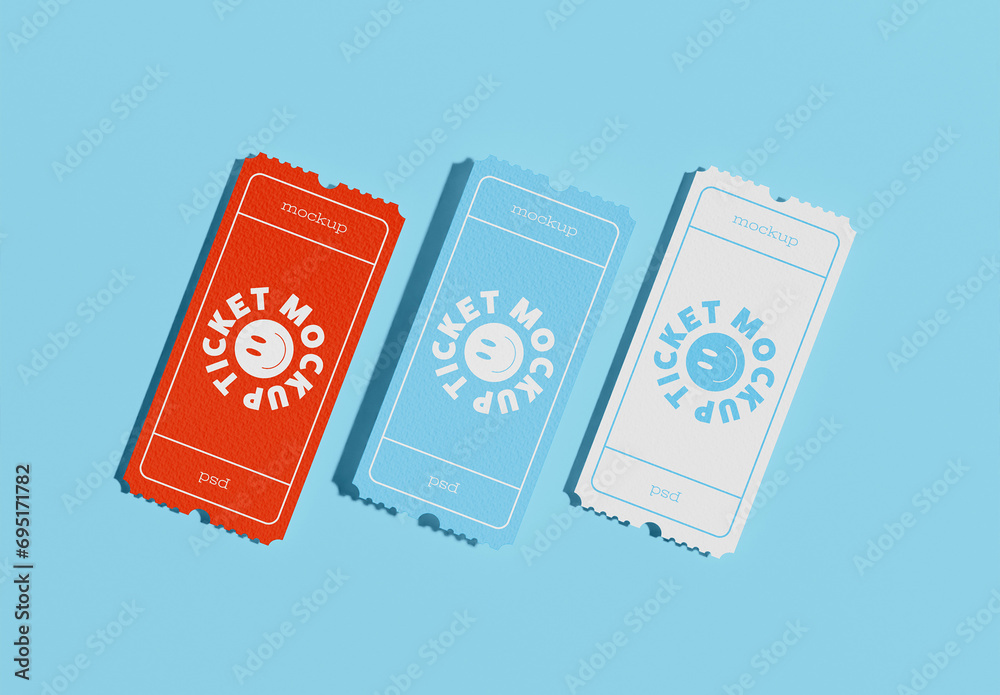 Three Event Tickets Pass Mockup Stock Template | Adobe Stock