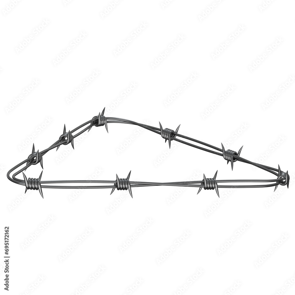 Sharp Barb Wire Elements in 8K: 3D Rendered Metal Steel Barbed Wire ...