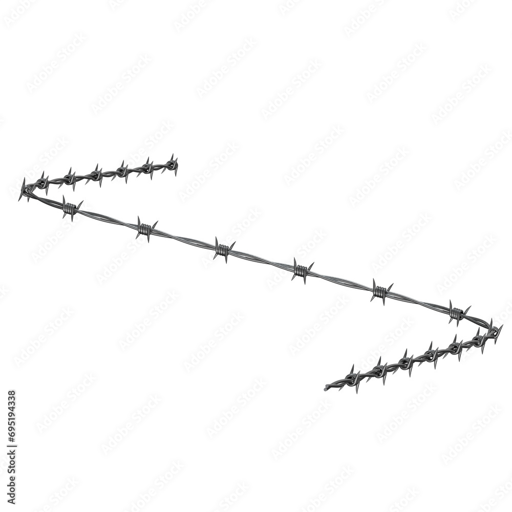 Sharp Barb Wire Elements in 8K: 3D Rendered Metal Steel Barbed Wire ...