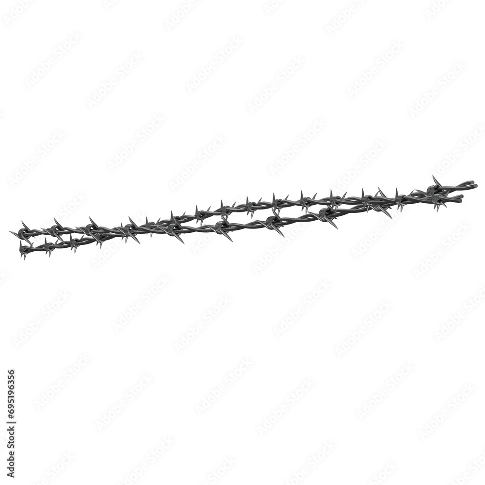 Sharp Barb Wire Elements in 8K: 3D Rendered Metal Steel Barbed Wire ...