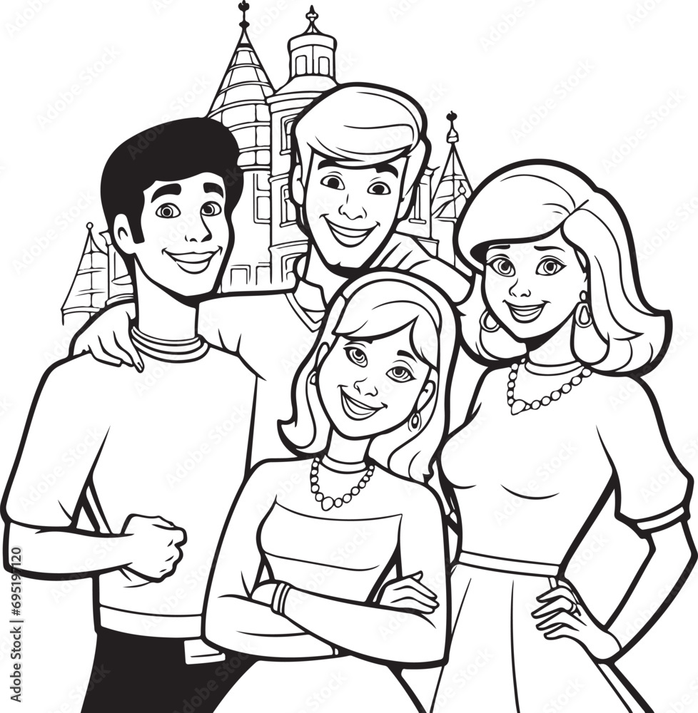 doodle art of scooby doo cartoon coloring page illustration Stock ...