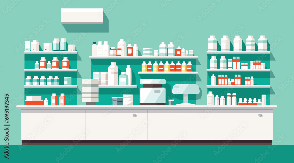 Healthcare Vector Pharmacy vector representation of a modern pharmacy ...