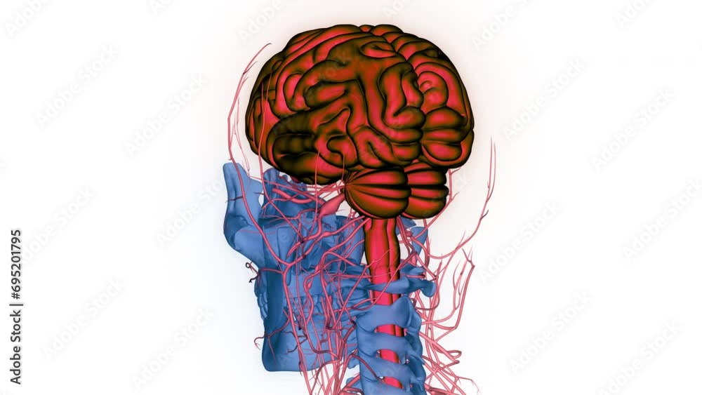 Central Organ of Human Nervous System Brain Anatomy Animation Concept ...