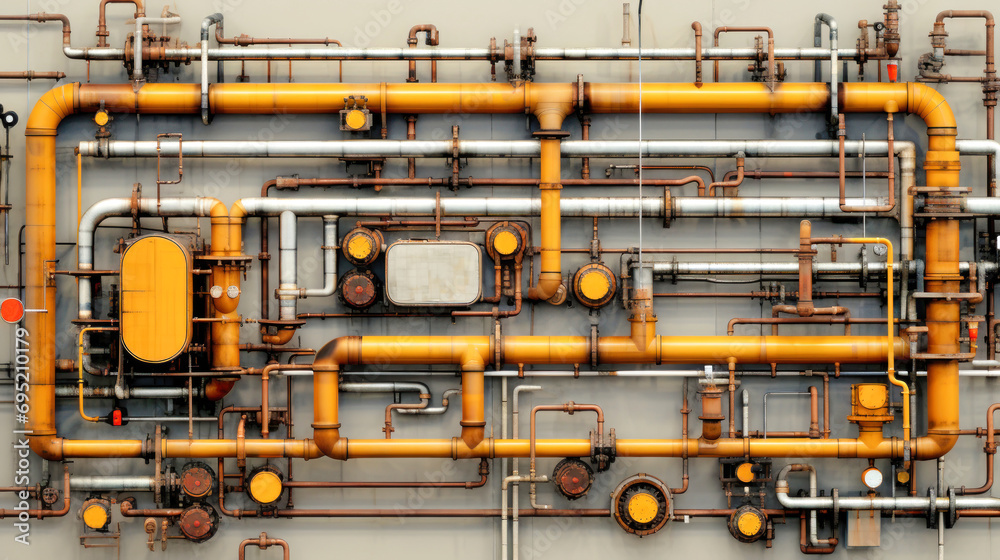 Aerial top view of pipeline, Business, gas industry. Plumbing system ...