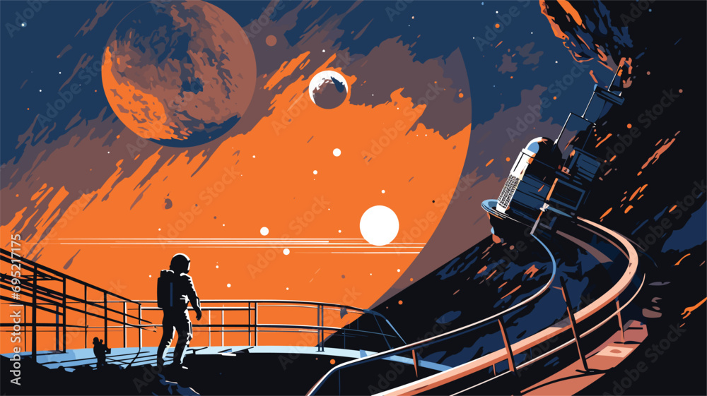 Space Exploration Vector detailed vector illustration of a futuristic ...