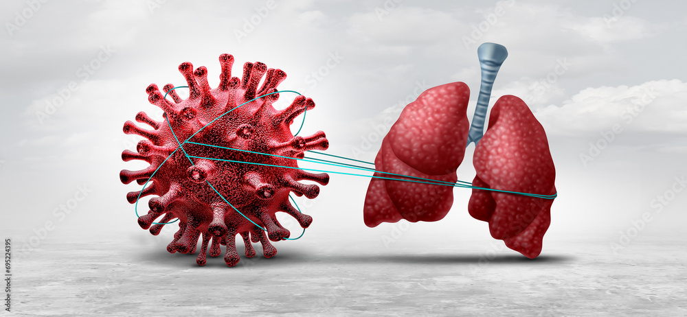 Respiratory Disease concept and pulmonary virus infection as viral ...