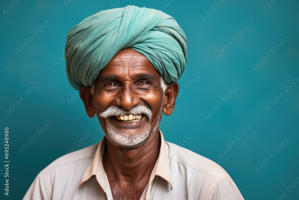Senior indian man giving happy expression. Stock Photo | Adobe Stock