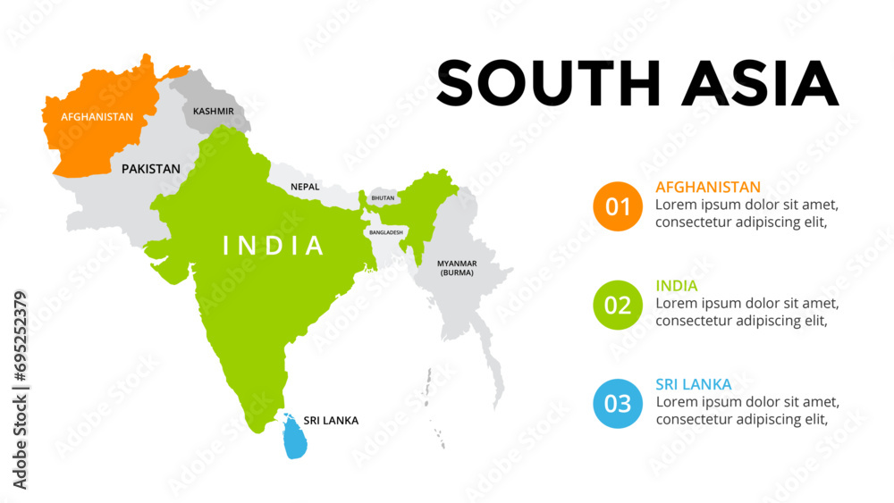 Infographic maps for Asian countries elements design for presentation ...