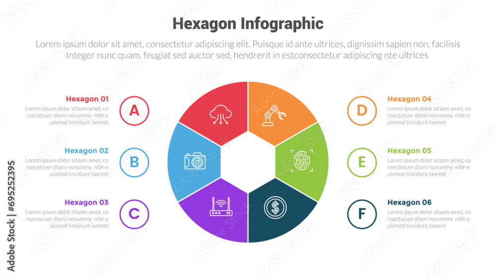 hexagon or hexagonal honeycombs shape infographics template diagram ...