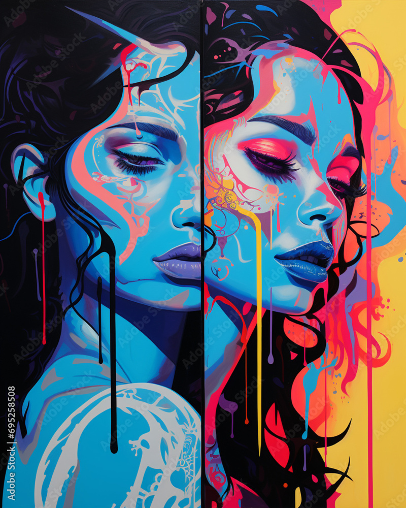 Vivid Depiction of an Animated Girl with Intricate Face Tattoos and ...