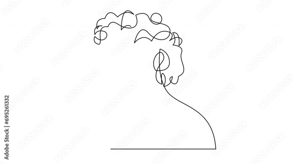 Self drawing animation of immaturity of infantilism concept drawn by ...