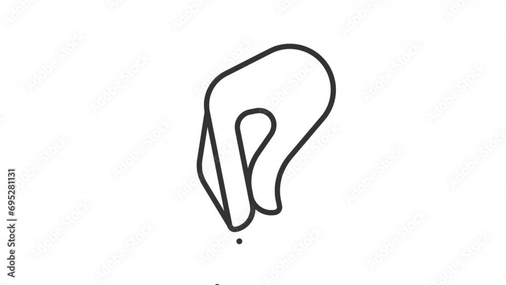 2D black simple thin line animation of sprinkle icon, HD video with ...