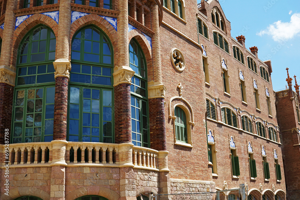 Exterior architecture design of 'Hospital de la Santa Creu i Sant Pau ...