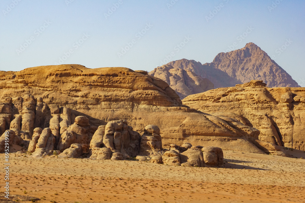 Jordan. Wadi Rum desert is real Mars on Earth and national park in ...