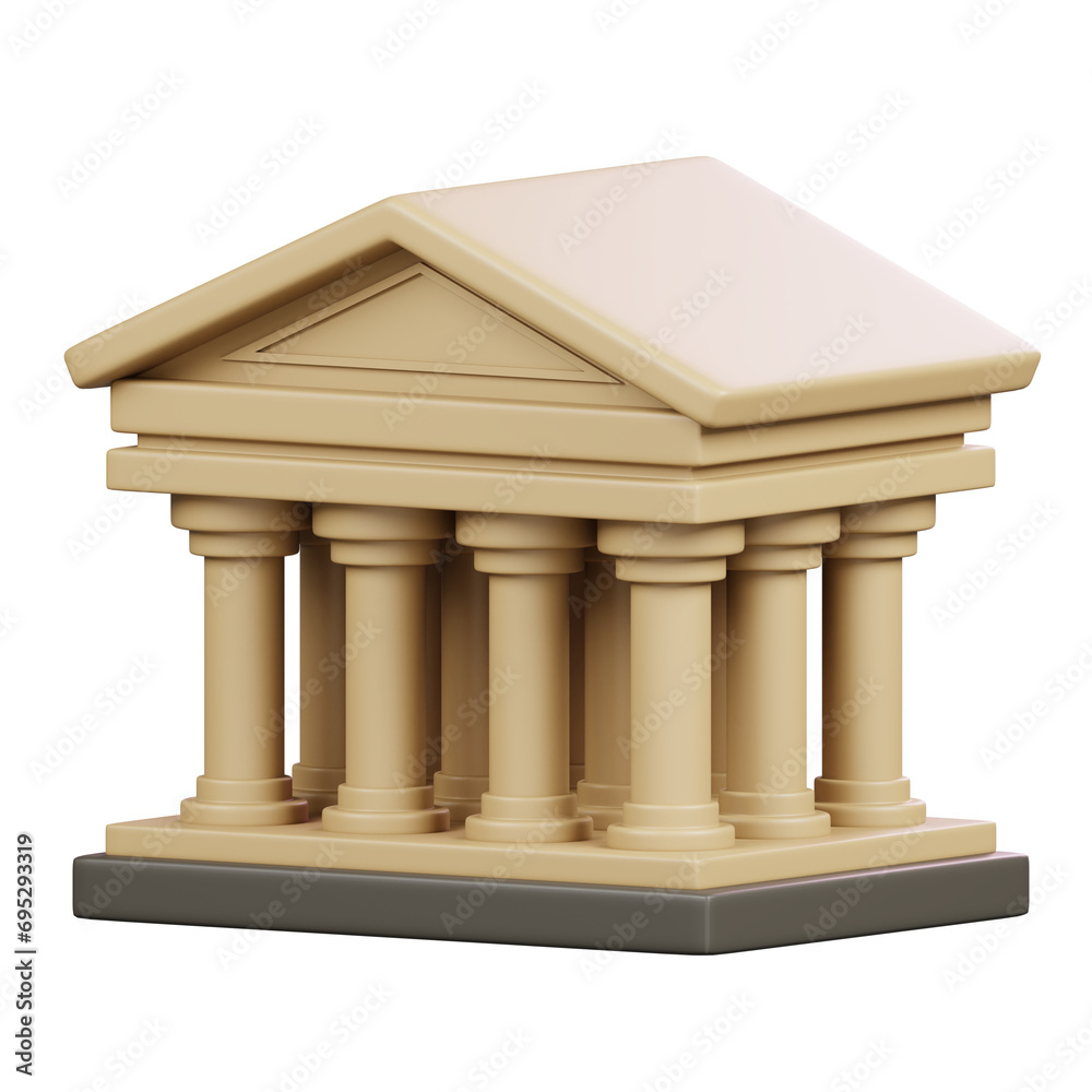 Parthenon Temple Isolated. Symbols Icons And Culture Of Italy. 3D ...