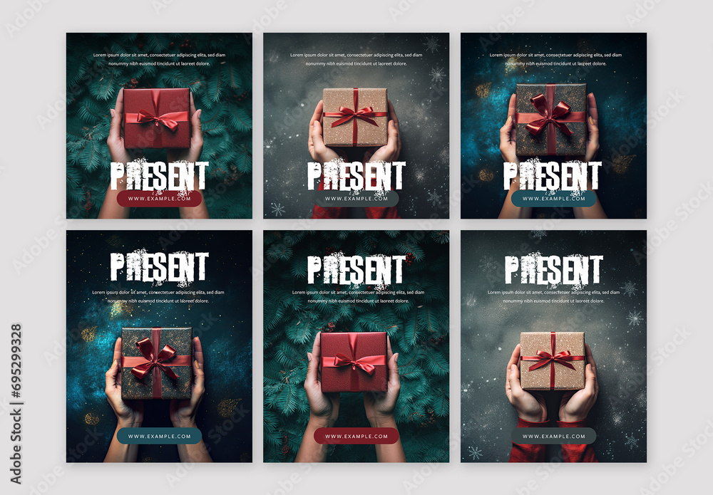 Social Media Layouts With Gifting Theme and Generative ai Stock ...