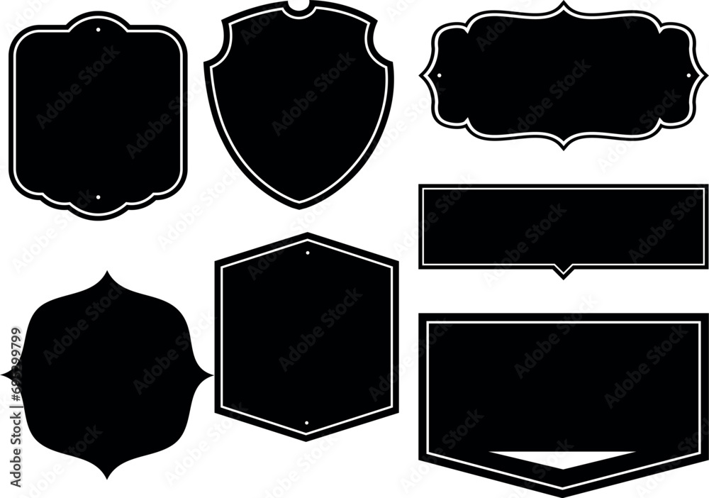 Set of simple decorative frames, Black Border Frames great collection ...