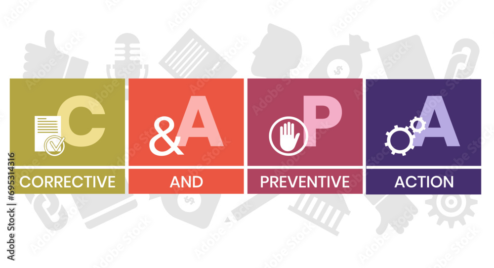 CAPA - Corrective and preventive action acronym. business concept ...