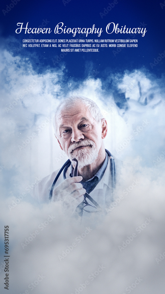 Heaven Biography Obituary Stock Template | Adobe Stock