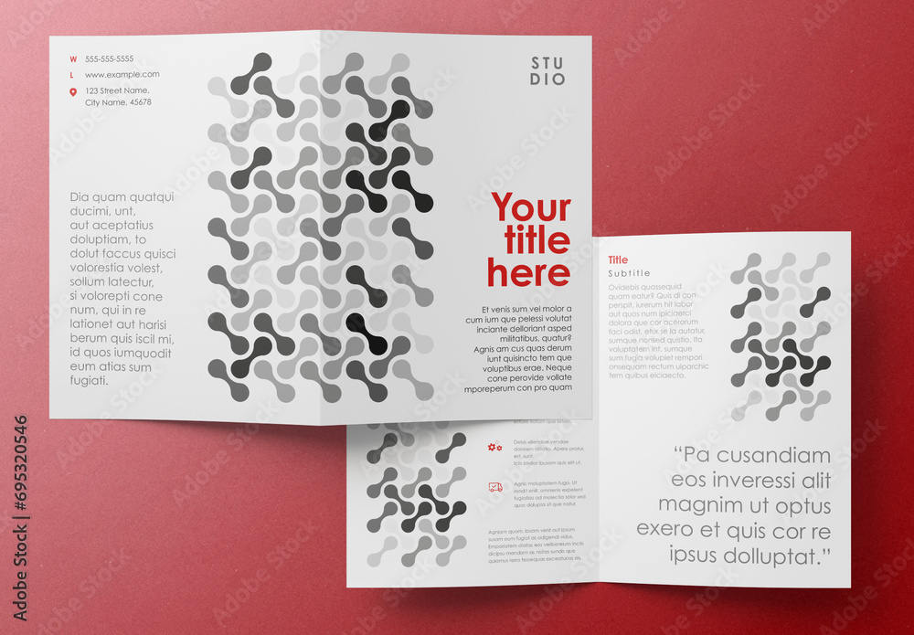 Colorful Geometric and Abstract Diptych Brochure Layout Stock Template ...