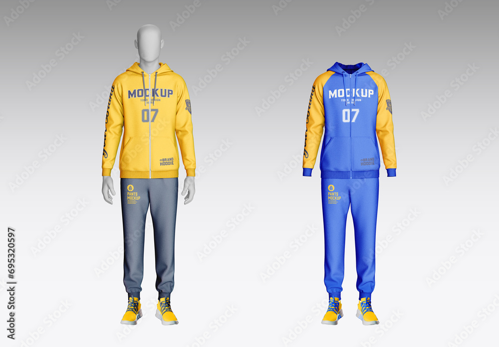 Men's Tracksuit Kit Mockup Stock Template | Adobe Stock