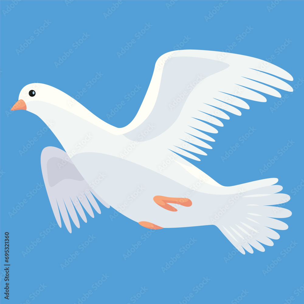 Pigeon animation. Bird motion wings in heaven. Flying migratory pigeon ...