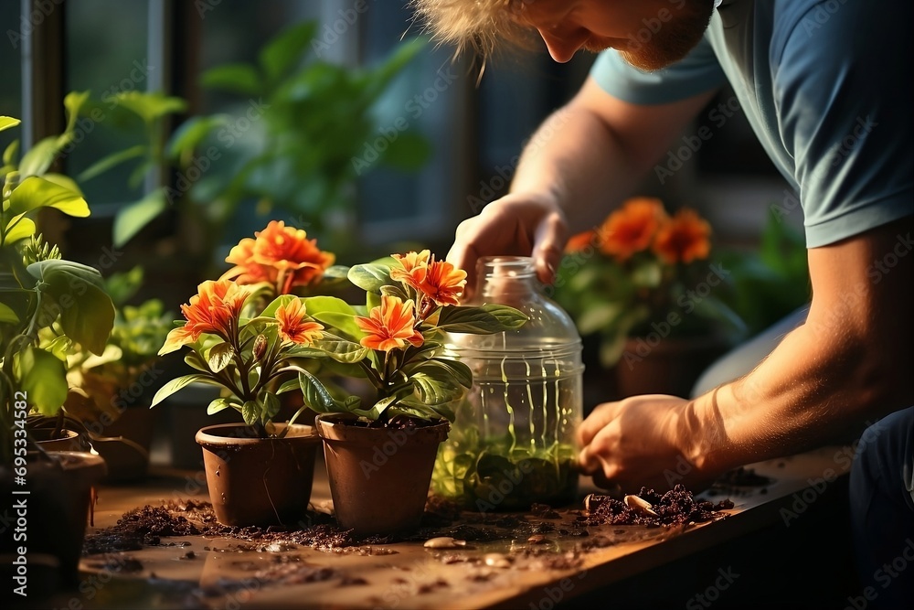 Explore plant care routines in visual detail, showcasing watering ...