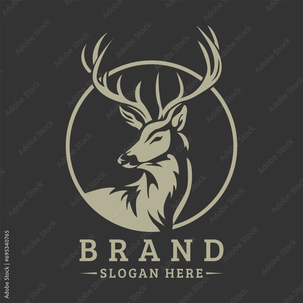 Deer vector logo design and deer silhouette illustration design ...