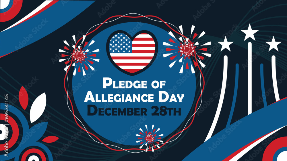 Pledge of Allegiance Day vector banner design with geometric shapes and ...