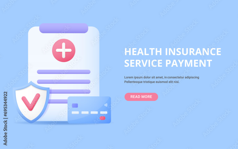 Banner Health insurance service payment concept. Medical contract with ...