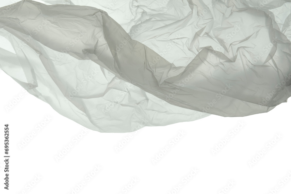 Piece of Crumpled White Foil Bag, Backlit From Below. Visible Creases ...