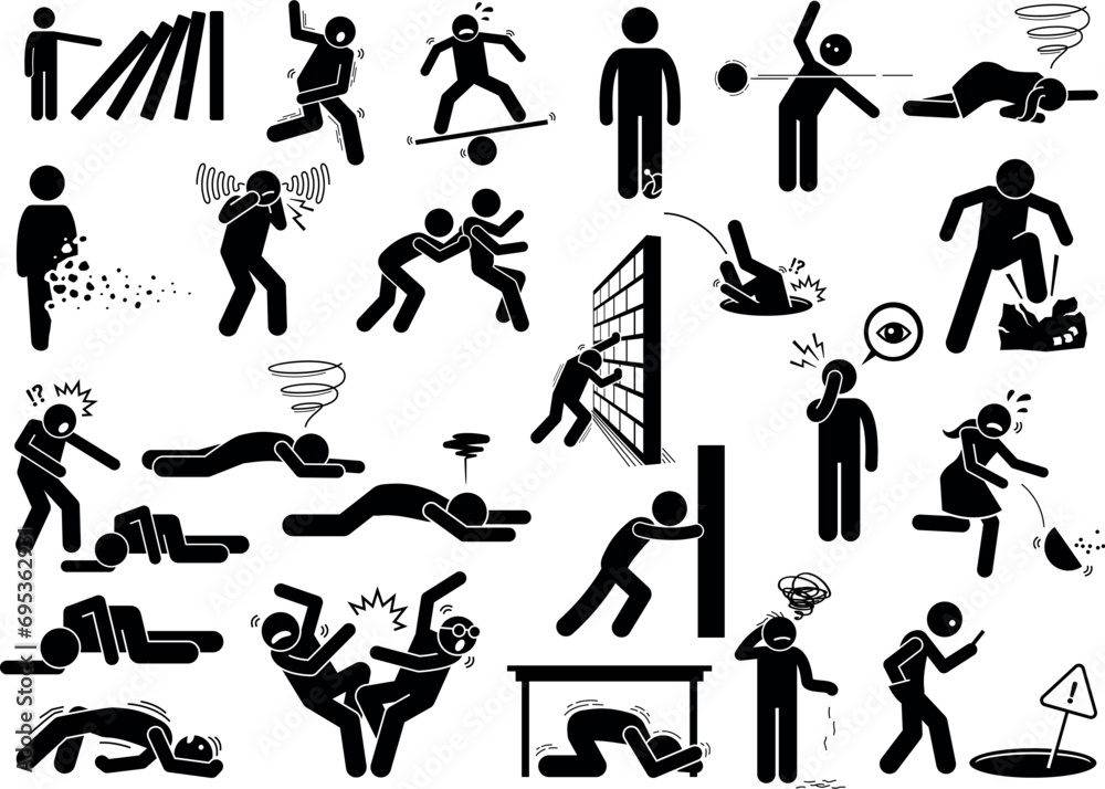 Anger Management Stick Figure Pictogram Icons. Pictogram depicts ...