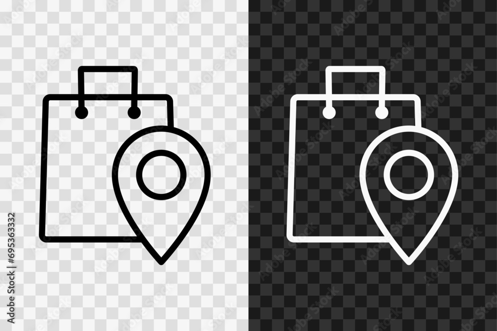 Shopping point line icon, high quality vector editable stroke symbol ...