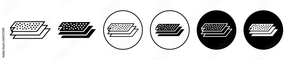 layer of fabric icon. breathable soft comfortable membrane absorption ...