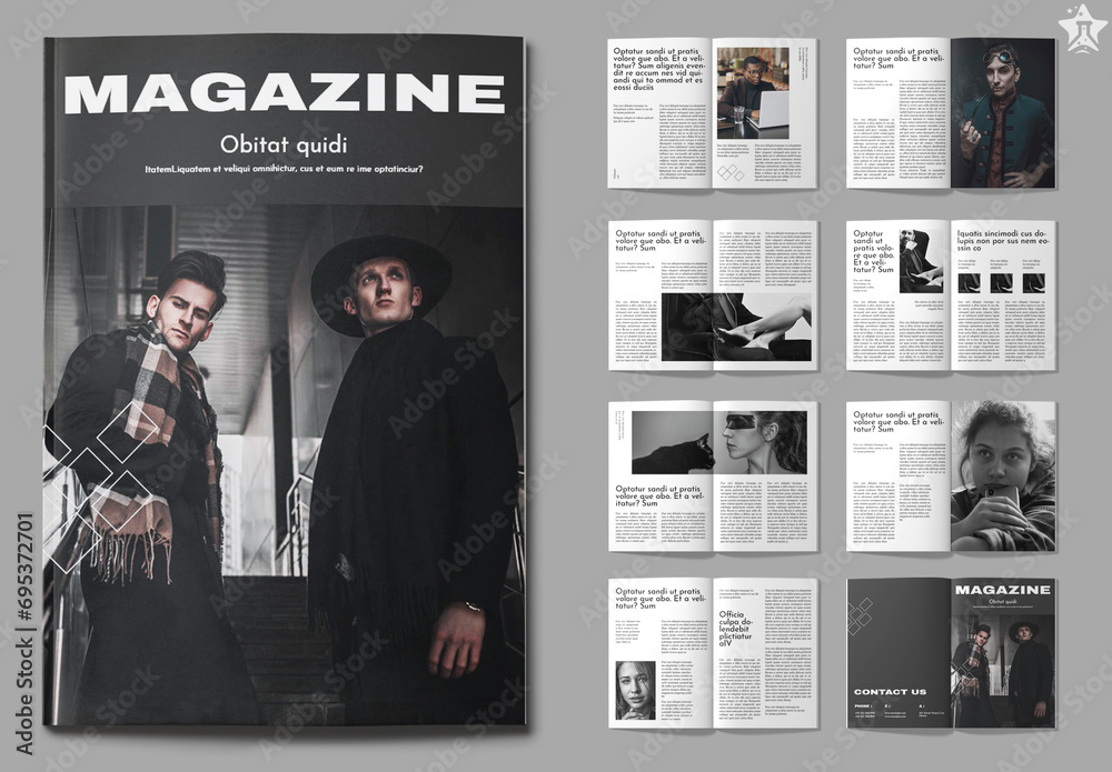 Simple Magazine Layout Stock Template | Adobe Stock