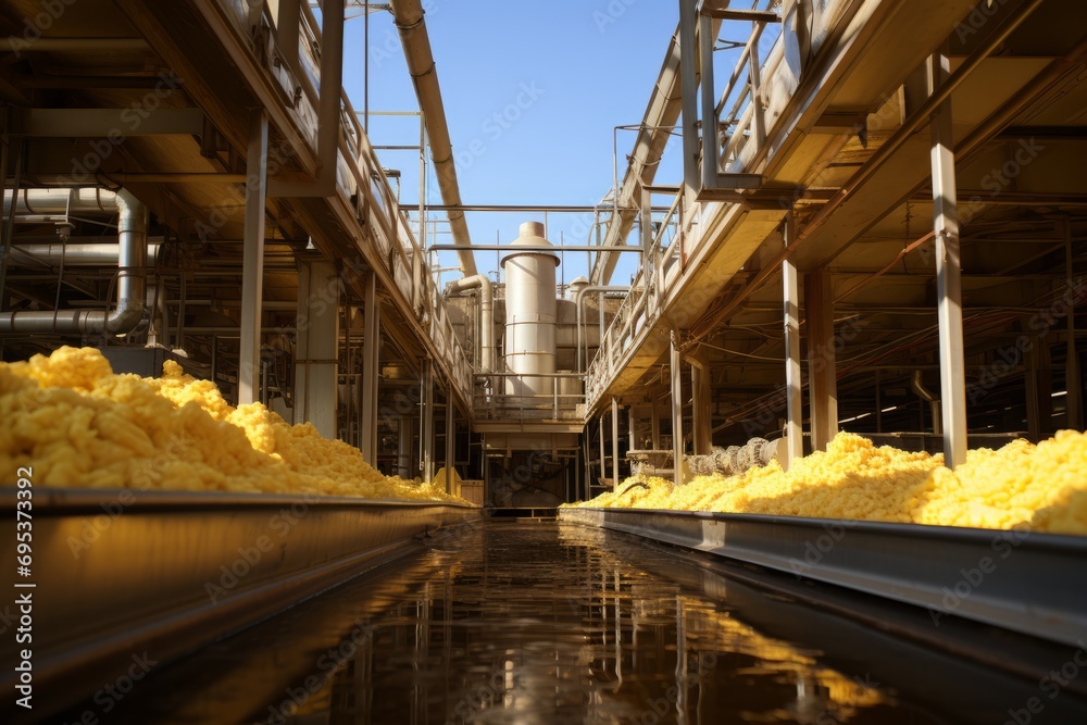 Biofuel production facility processing farm waste, Generative AI Stock ...