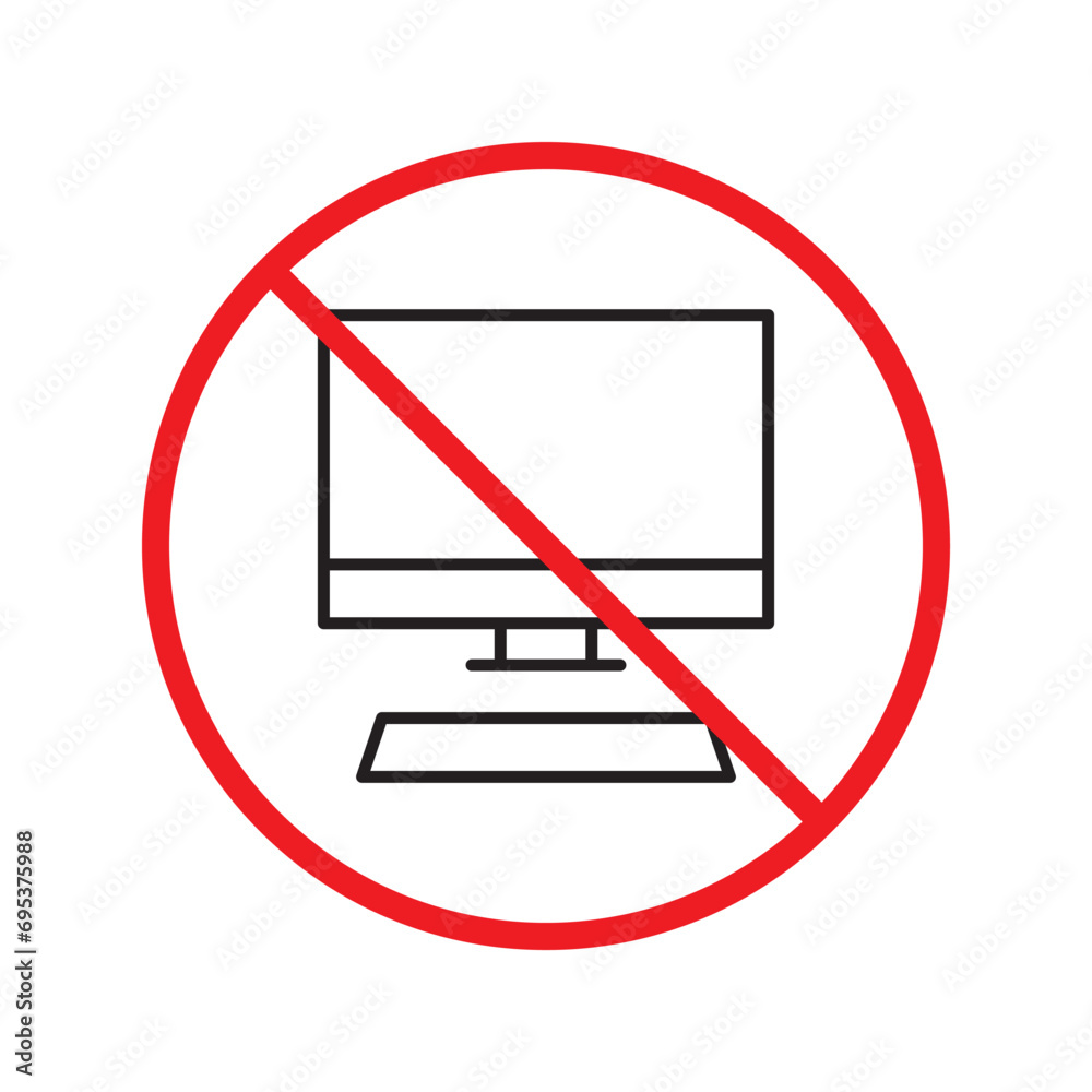 Forbidden Prohibited Warning, caution, attention, restriction label ...