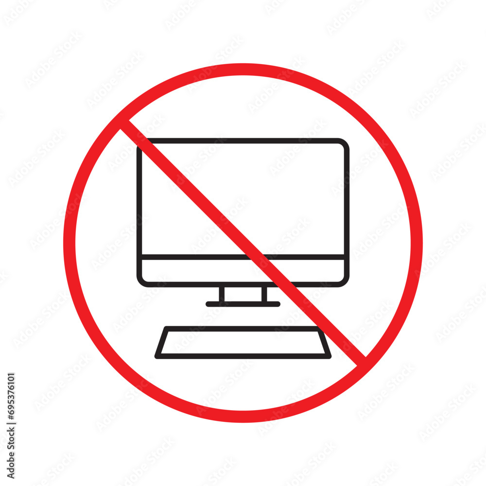 Forbidden Prohibited Warning, caution, attention, restriction label ...