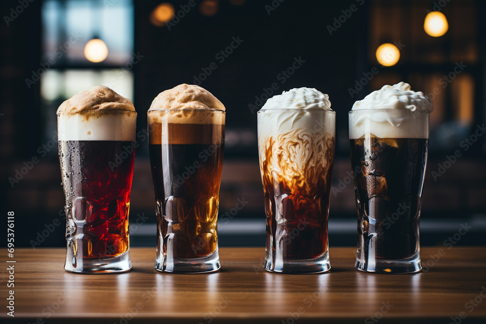 Root Beer Delight: Pint Glass with Root Beer and Vanilla Ice Cream ...