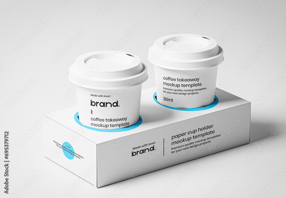 Paper Cup Holder Mockup Stock Template | Adobe Stock