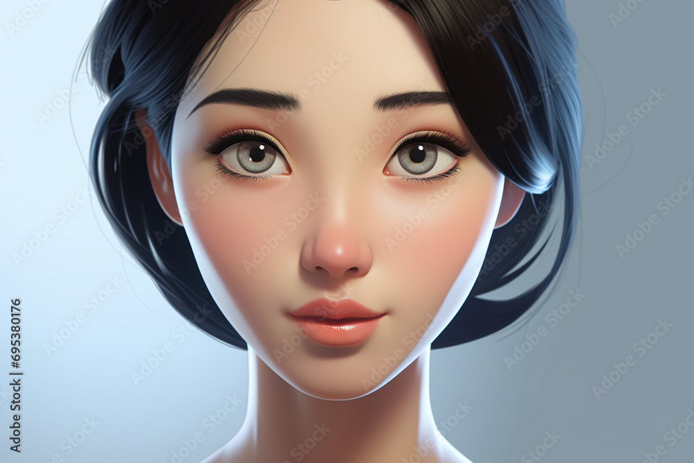 3D realistic animated girl images, crafted with precision and realism ...