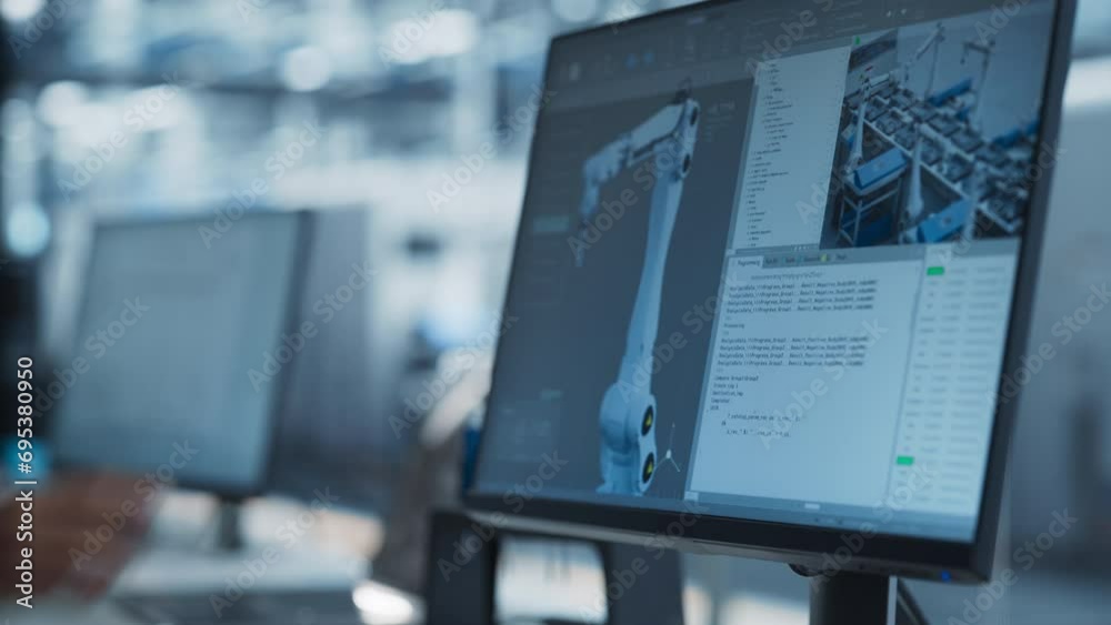 Vidéo Stock Close Up On Screen Of Desktop Computer With Automation ...