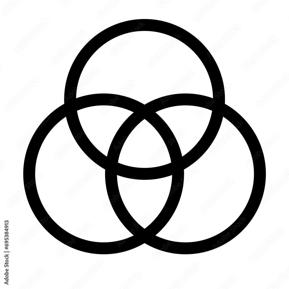 venn diagram line icon, venn graph outline vector sign, linear style ...